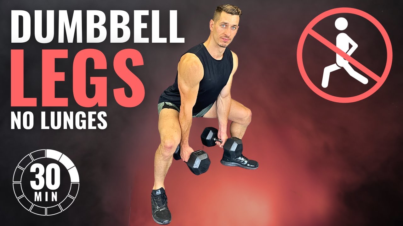 30 Min NO LUNGE Dumbbell Leg Workout | Knee Friendly - YouTube