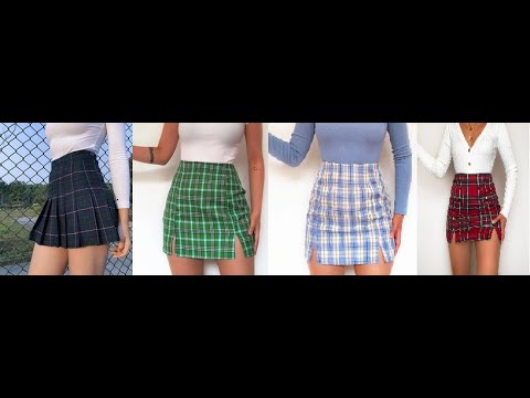 FALDAS DE MODA Y TENDENCIA 2023 2024!!! OUTFITS CON MINIFALDAS DE CUADROS!!!