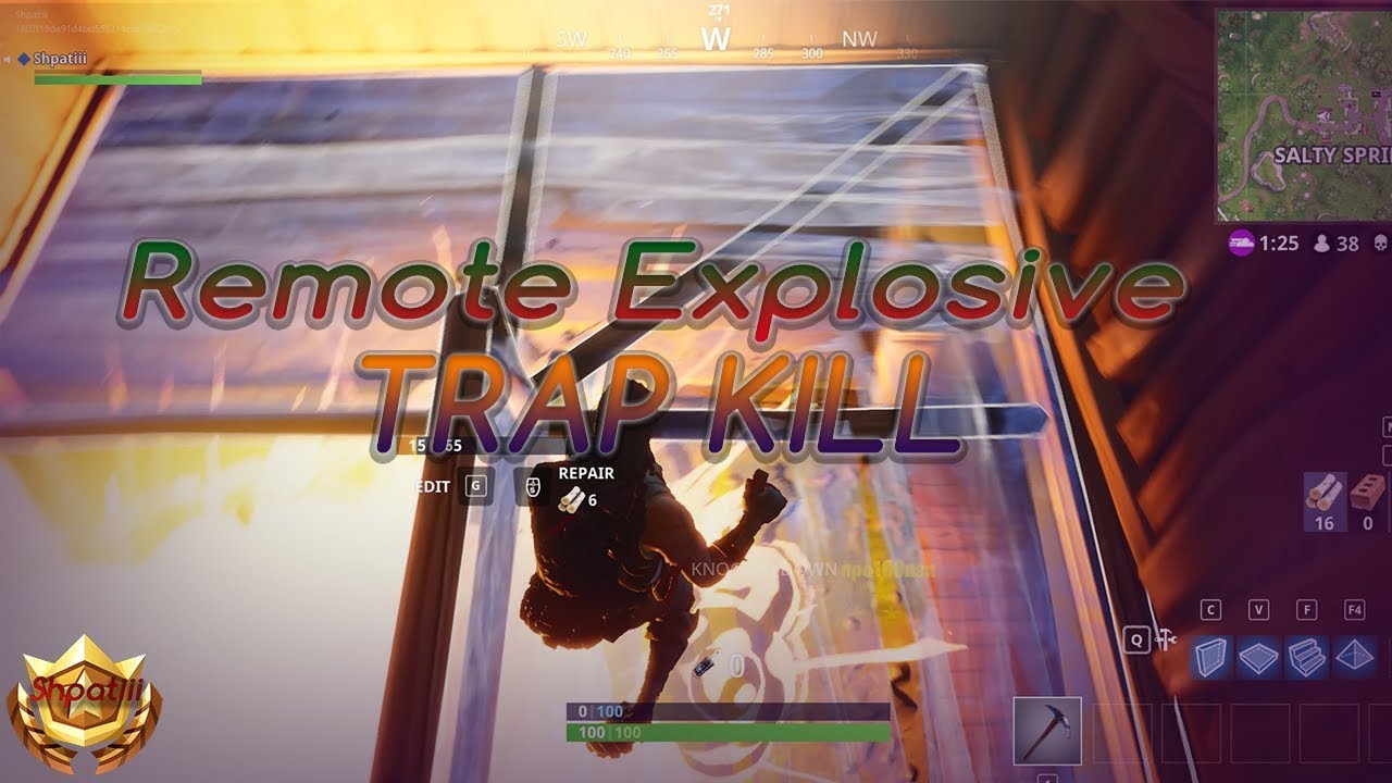 Fortnite Remote Explosive Trap Kill - Fortnite Battle Royale - YouTube
