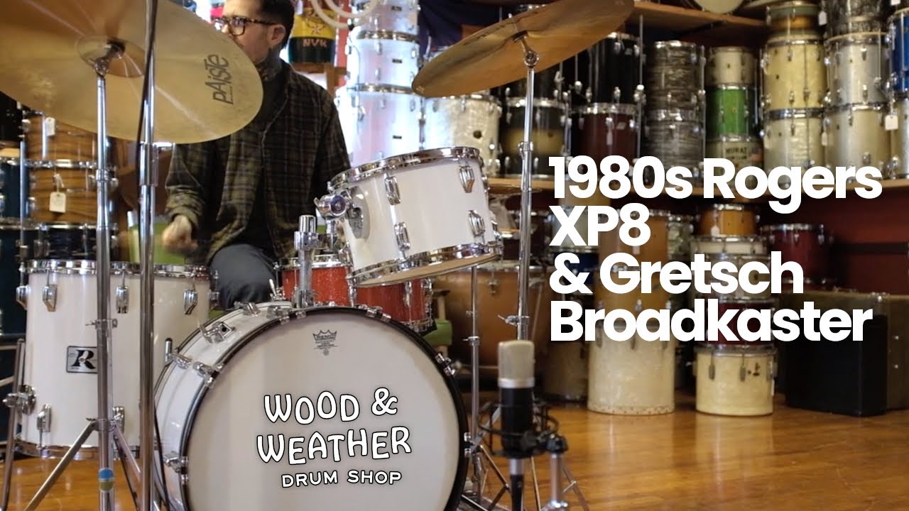 1980s Rogers XP8 in New England White - YouTube