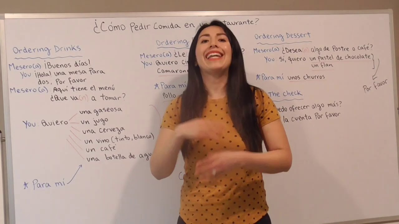 Basic Spanish Lesson 4: How to order food in Spanish - YouTube