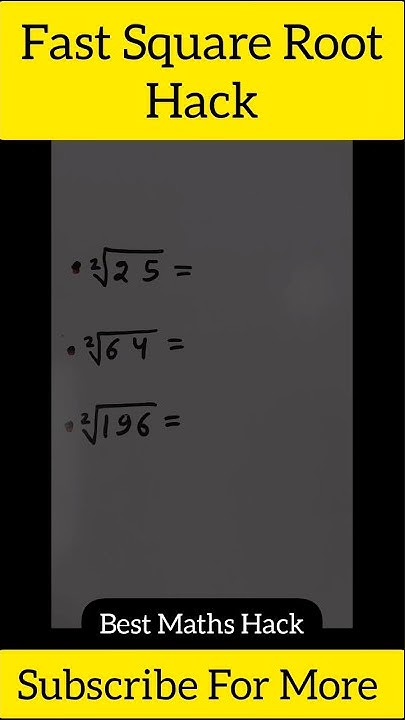 Best Square Root Hack 🔥| fast square root trick 🤯#maths #mathstricks # ...