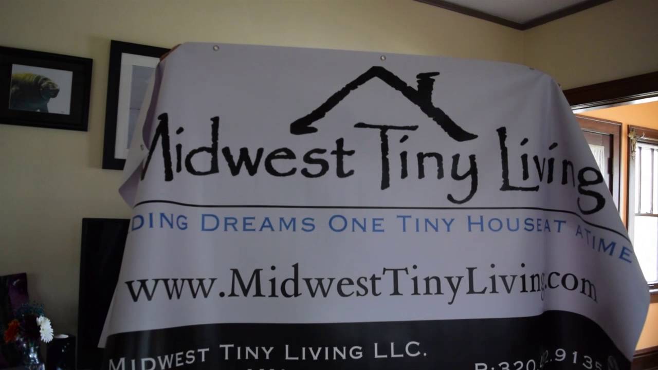 Tiny house banners for shows and such! - YouTube