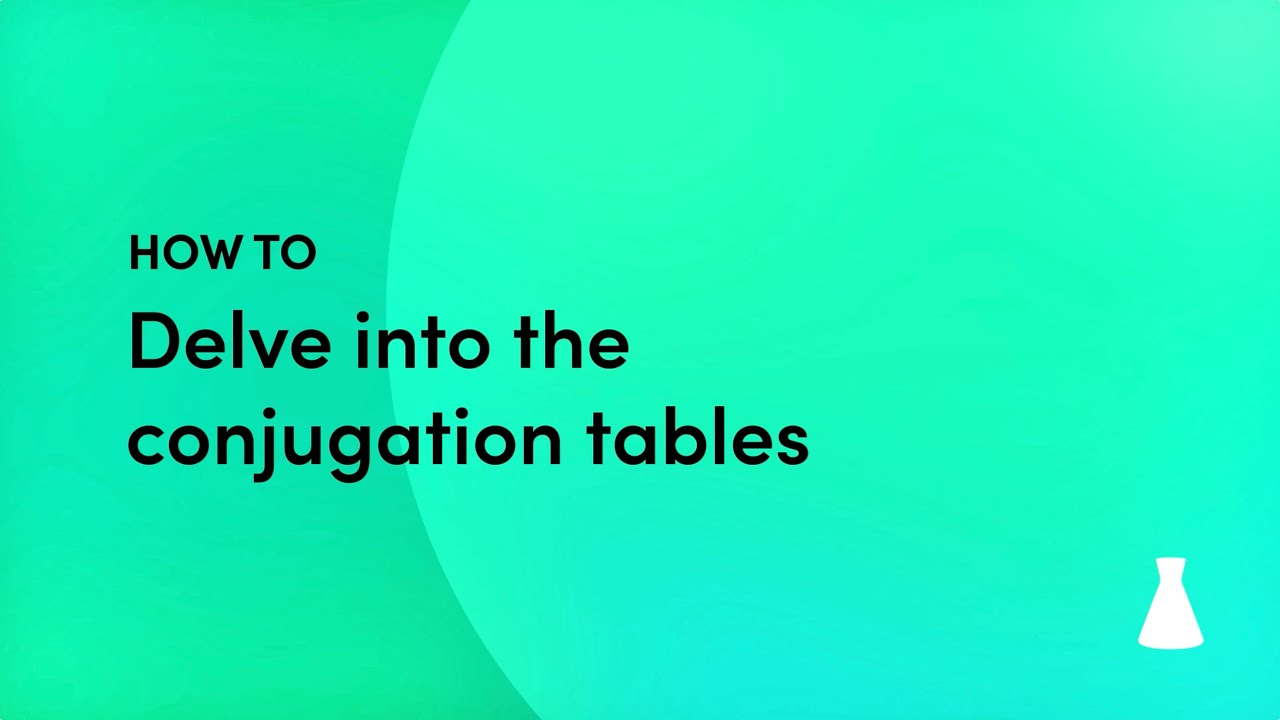 How to delve into the conjugation tables - YouTube