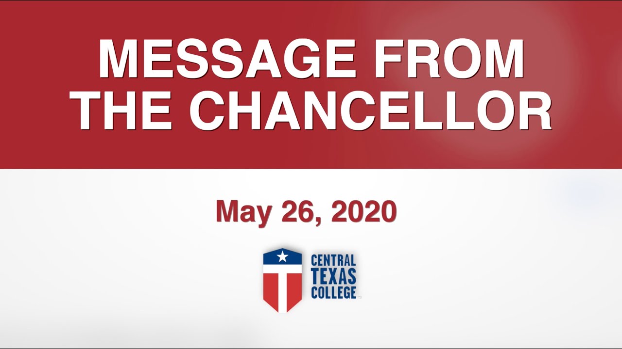 Message From The Chancellor - 05/26/20 - YouTube