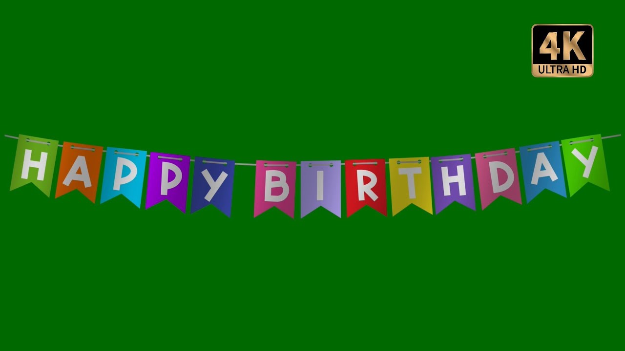 happy birthday garland green screen download video free - YouTube