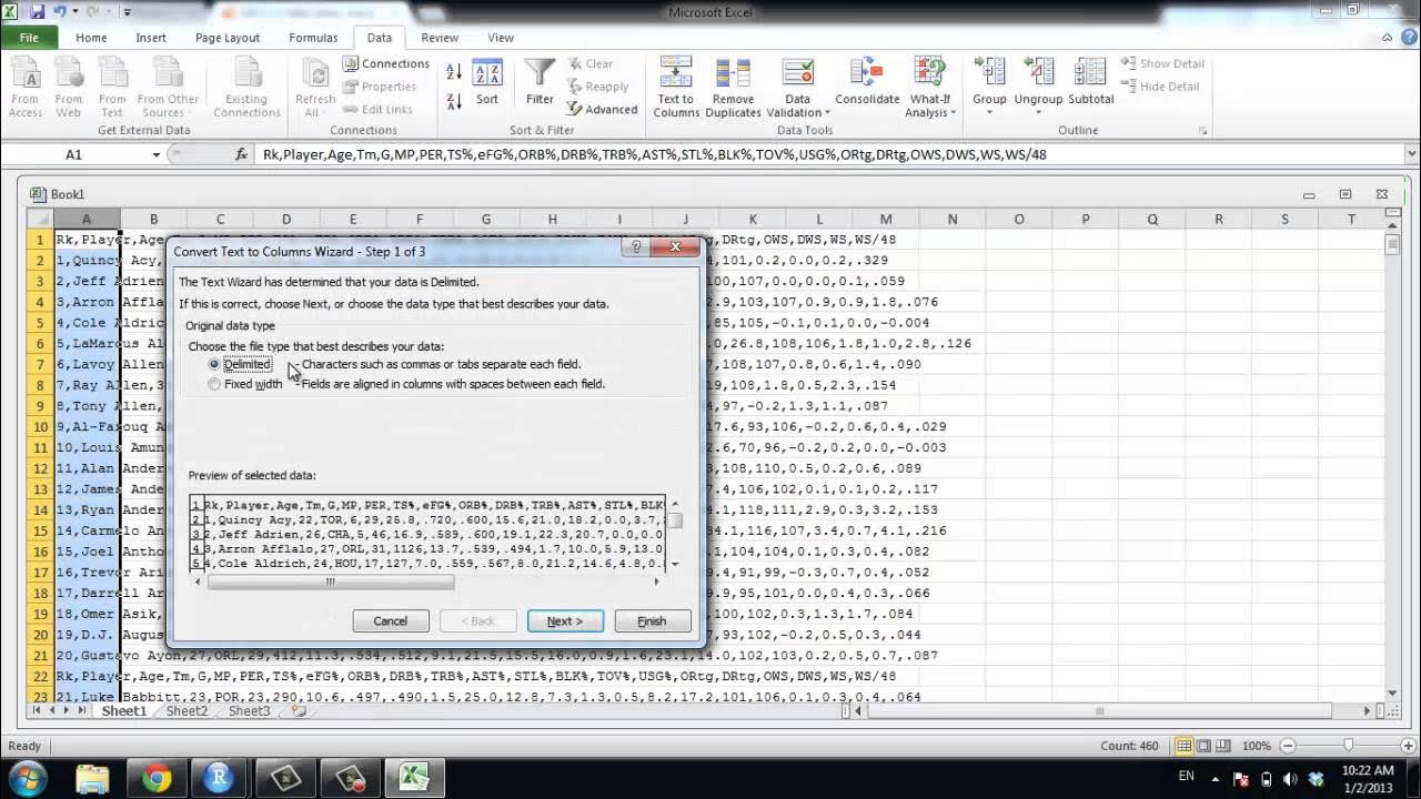Tutorial 1: Statistics & Data Analysis in the NBA- Importing Data into Excel - YouTube