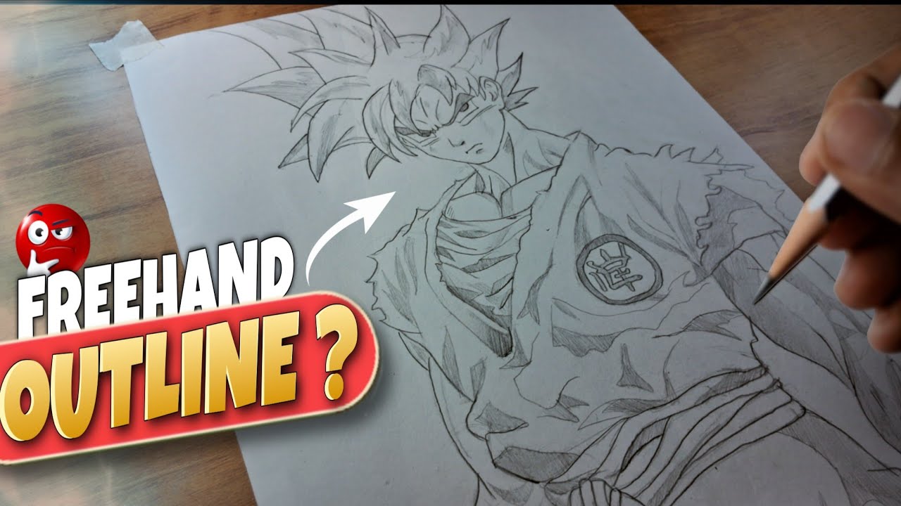Master The 'FREEHAND METHOD' 🔥 To Draw GOKU Outline - YouTube