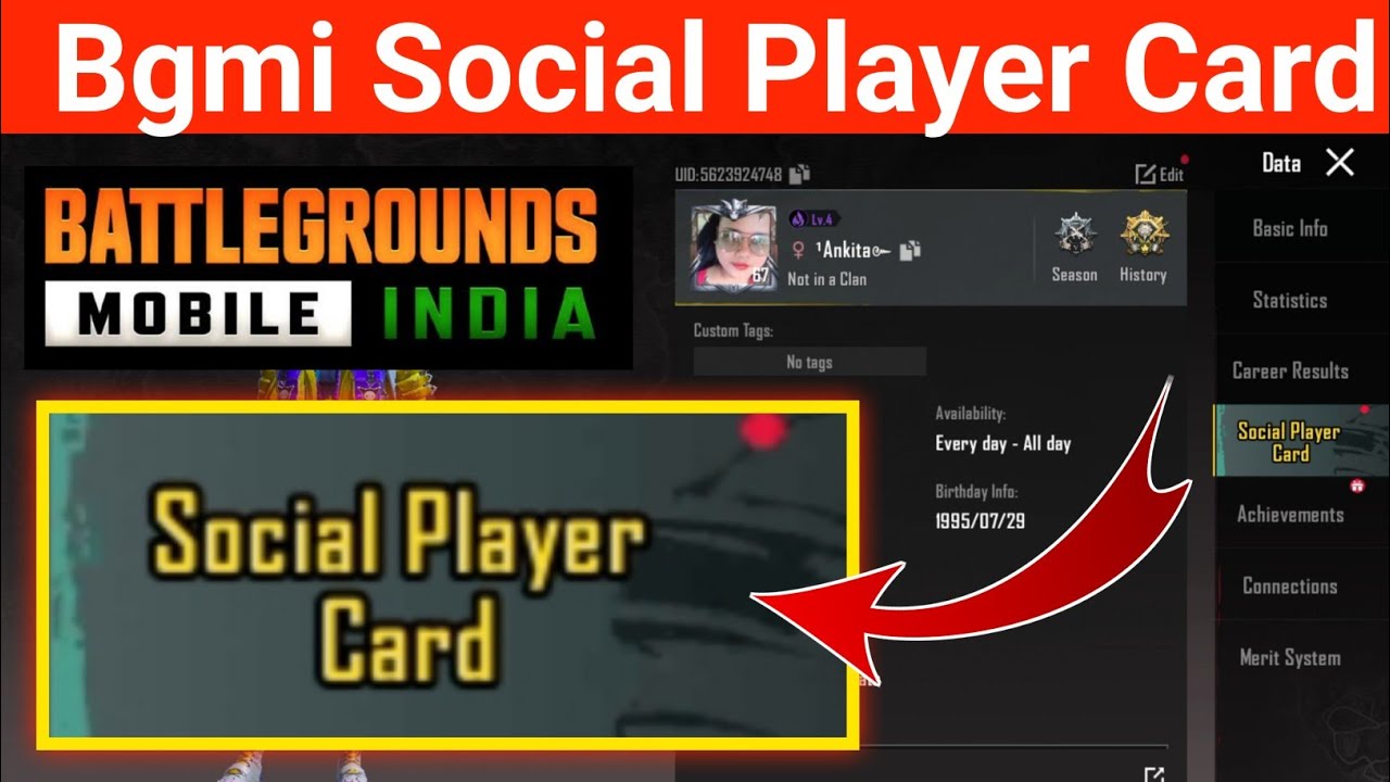 bgmi social player card | social player card - YouTube