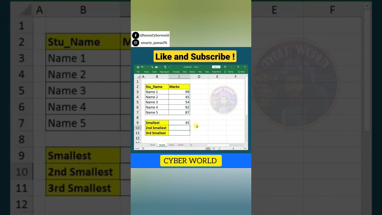 shorts excel Small Formula Find 1st 2nd 3rd Smallest Value In Excel formulas hacks shorts excel Small Formula Find 1st 2nd 3rd Smallest Value In Excel formulas hacks
