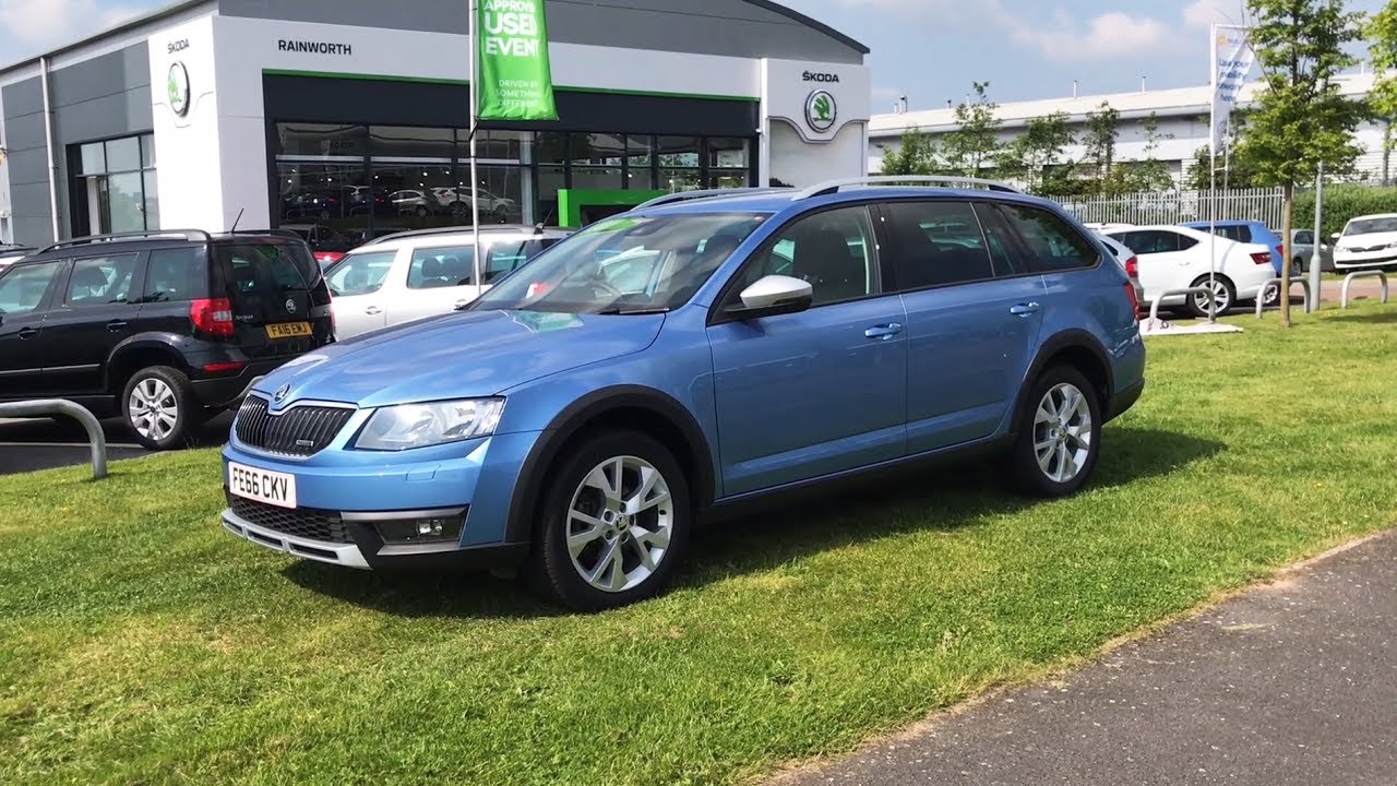 ŠKODA Octavia Estate 4X4 Scout in Denim Blue 2016 (66 Reg) (HD) - YouTube