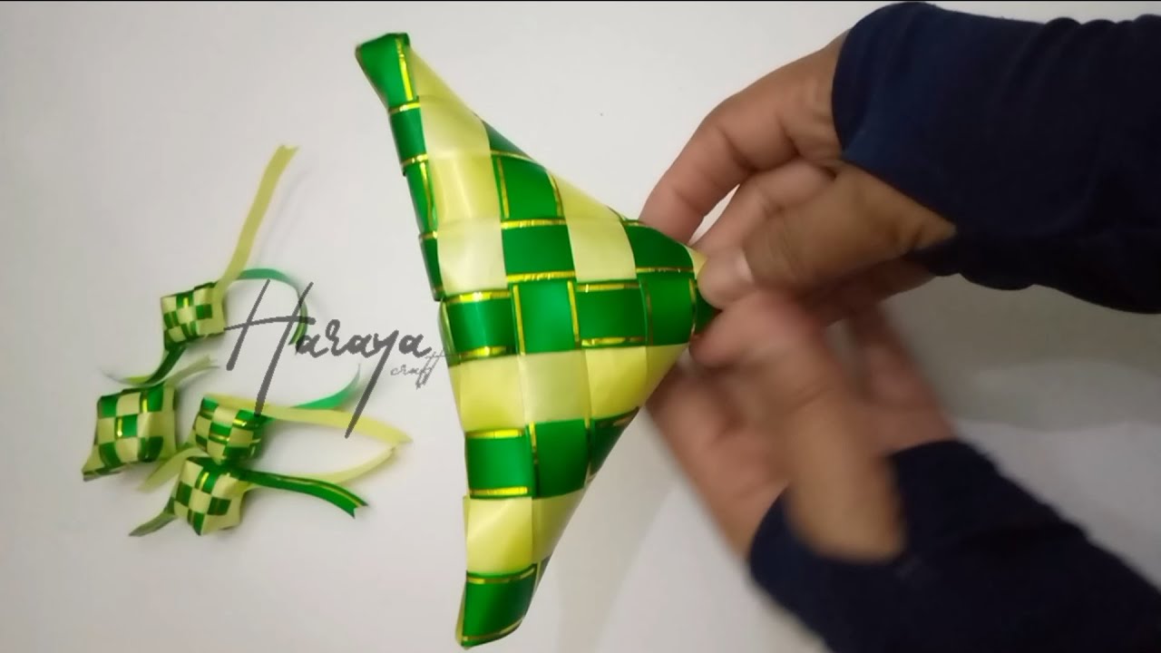 Cara Mudah Membuat Ketupat Dari Pita Jepang Ii Ketupat Tanduk Dari Pita