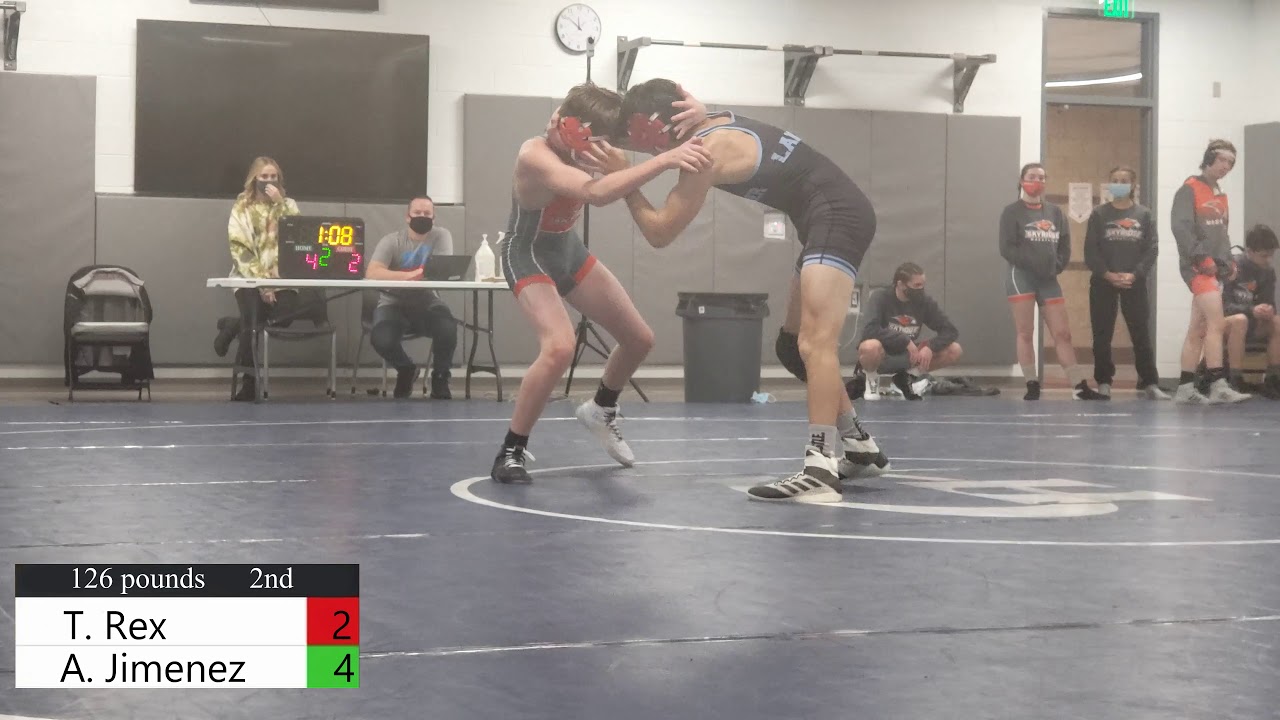 Jimenez v T.Rex 126 lbs folkstyle wrestling - YouTube