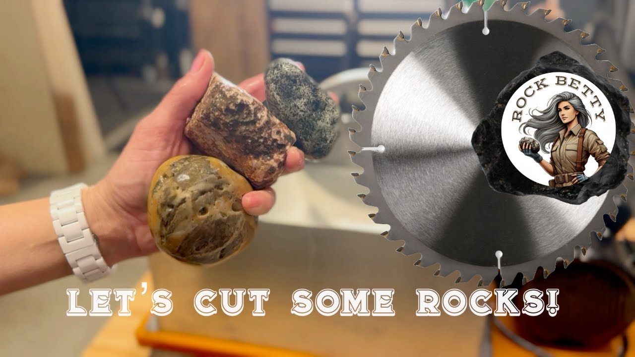 Cutting 4 rocks and a slab! Rock Betty cuts random river rocks to see ...