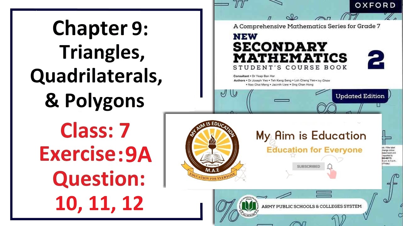 Exercise 9A Question 10, 11, & 12 – (Triangles) Complete solution – APS ...