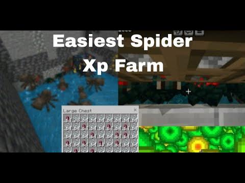 How To Make Easy Spider Xp Spawner Farm In Minecraft Pocket Edition 1. ...