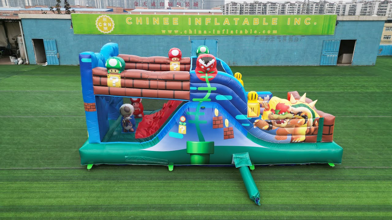 Super Mario Obstacle Courses Funny Bouncy Castle With Slide Party Game ...