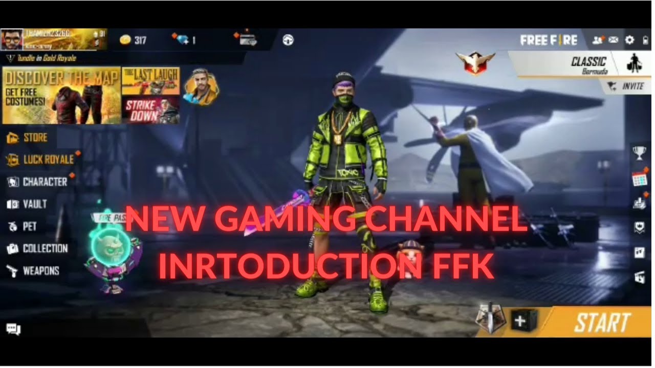 NEW FREE FIRE GAMING CHANNEL INTRODUCTION - YouTube