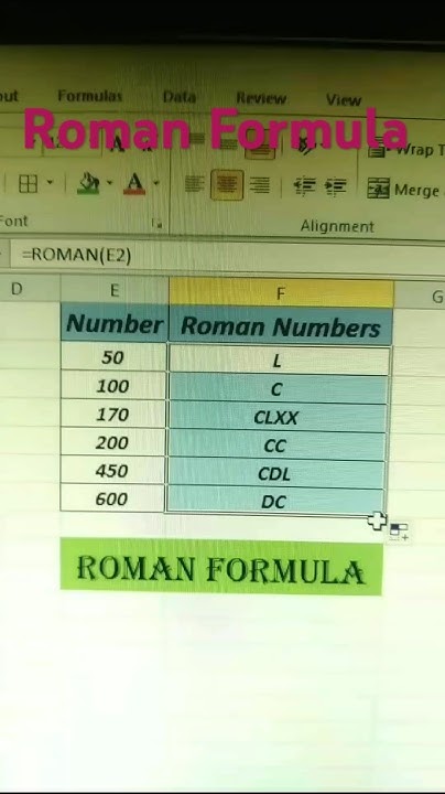 Roman Formula in Excel || How to use Roman Function || #excel #viralshort #foryou - YouTube