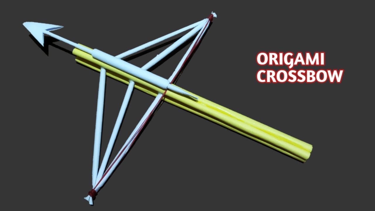 Origami senjata kertas, cara membuat Busur silang /panah bisa menembak ...