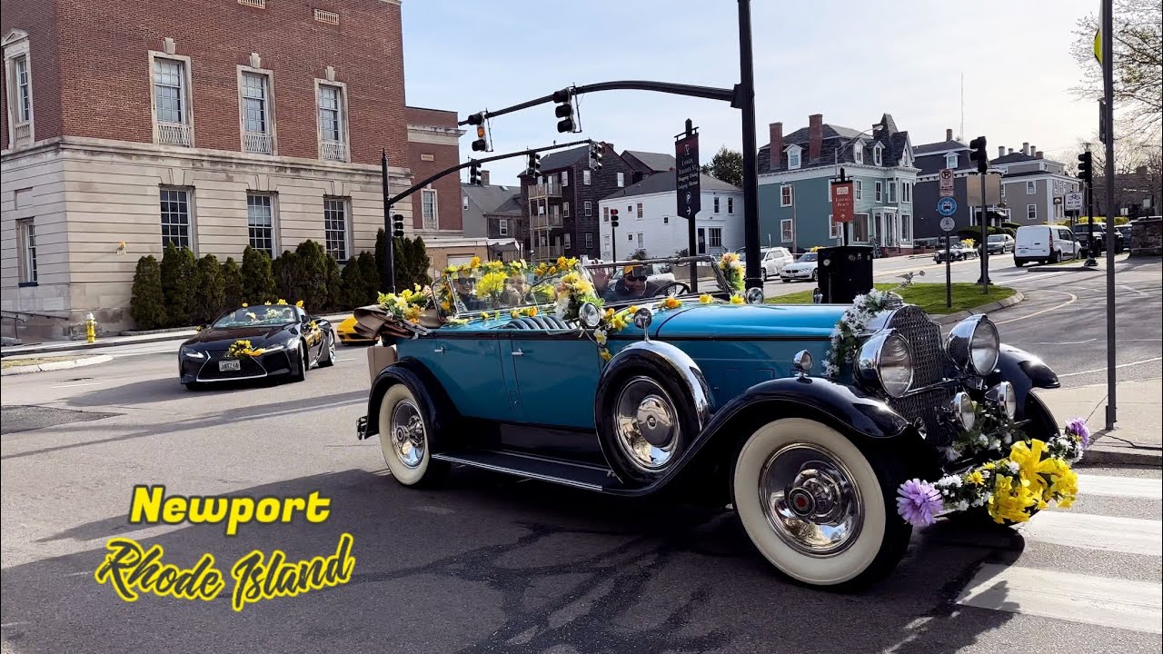 Driving Miss Daffodil Decorated CAR RALLY in NEWPORT, Rhode Island ...