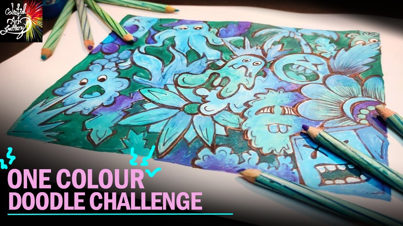 ONE COLOUR DOODLE CHALLENGE !! - YouTube