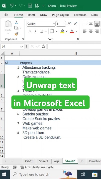 Unwrap text in Microsoft Excel #wraptext #unwrap #excelhacks #excelformula #exceltips # ...
