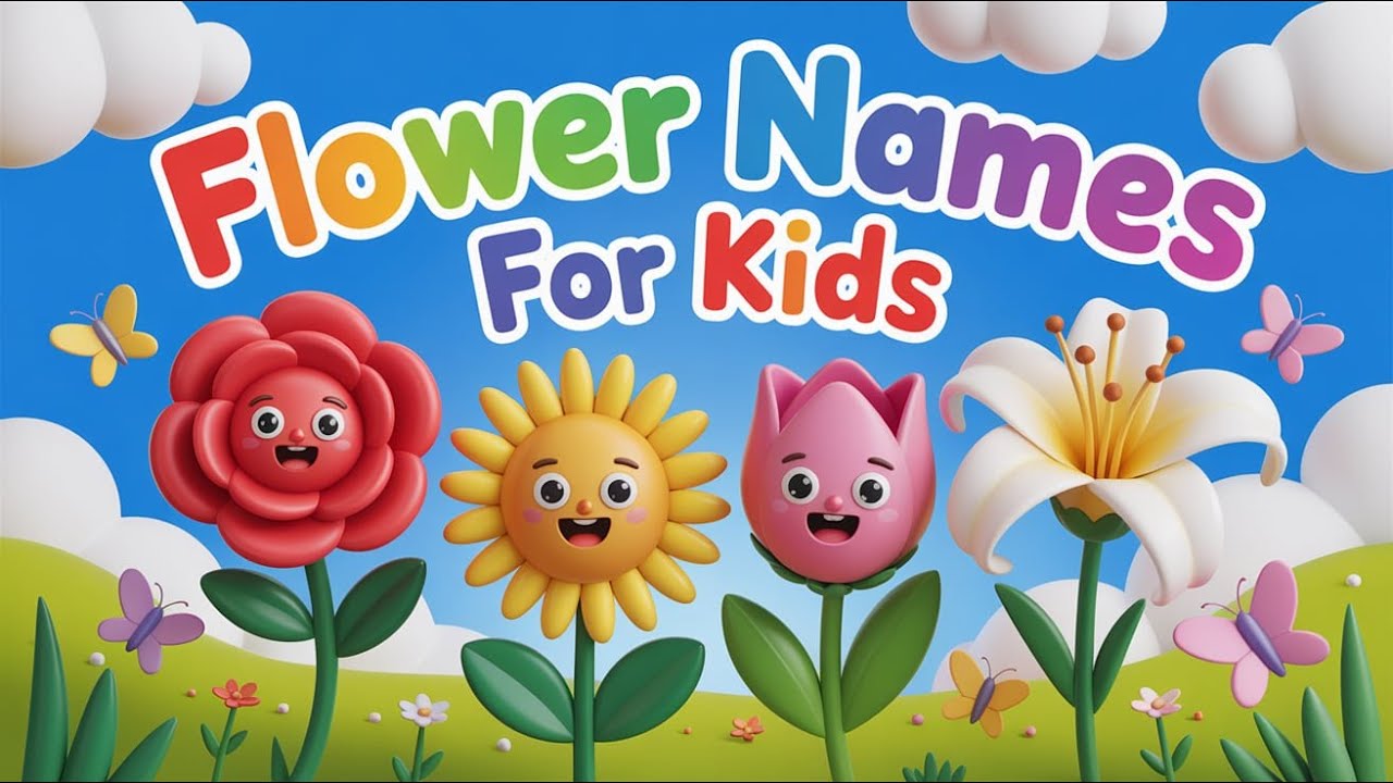 🌸 10 Flower Names for Kids | 🌼 Learn Flower Names🌻|Flower Names in ...