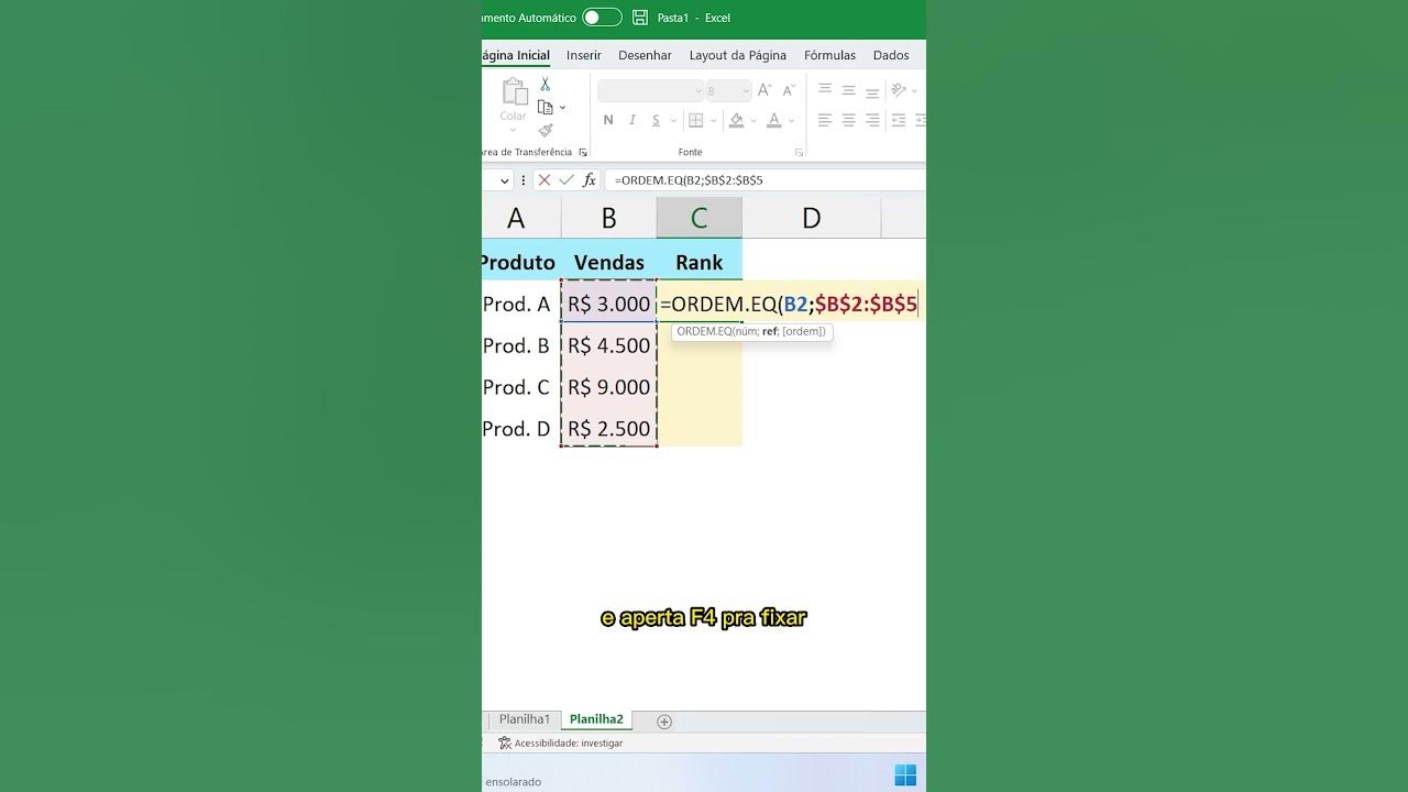 Como Fazer um Ranking no Excel | #shorts - YouTube