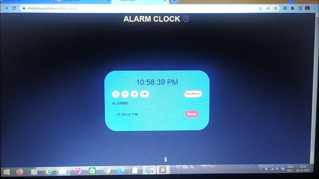 How to create an alarm clock Use only vanilla JavaScript, no libraries or frameworks allowed for ...