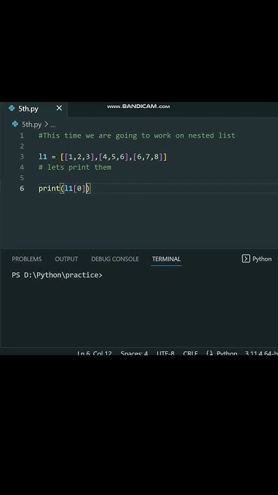 Nested List In Python Shorts Python Pythonprogramming Ifstatement Youtube