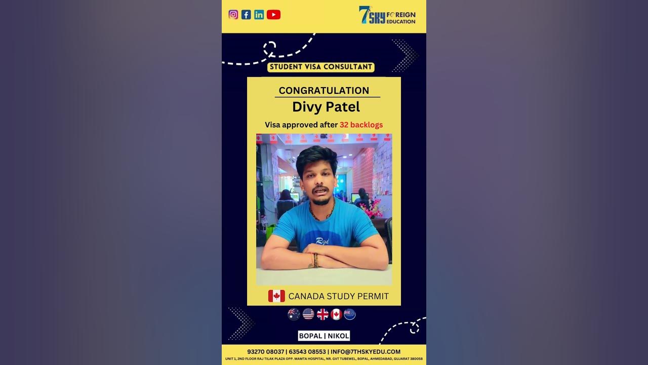 Congratulation Divy Patel for Canadian Study Permit !! - YouTube