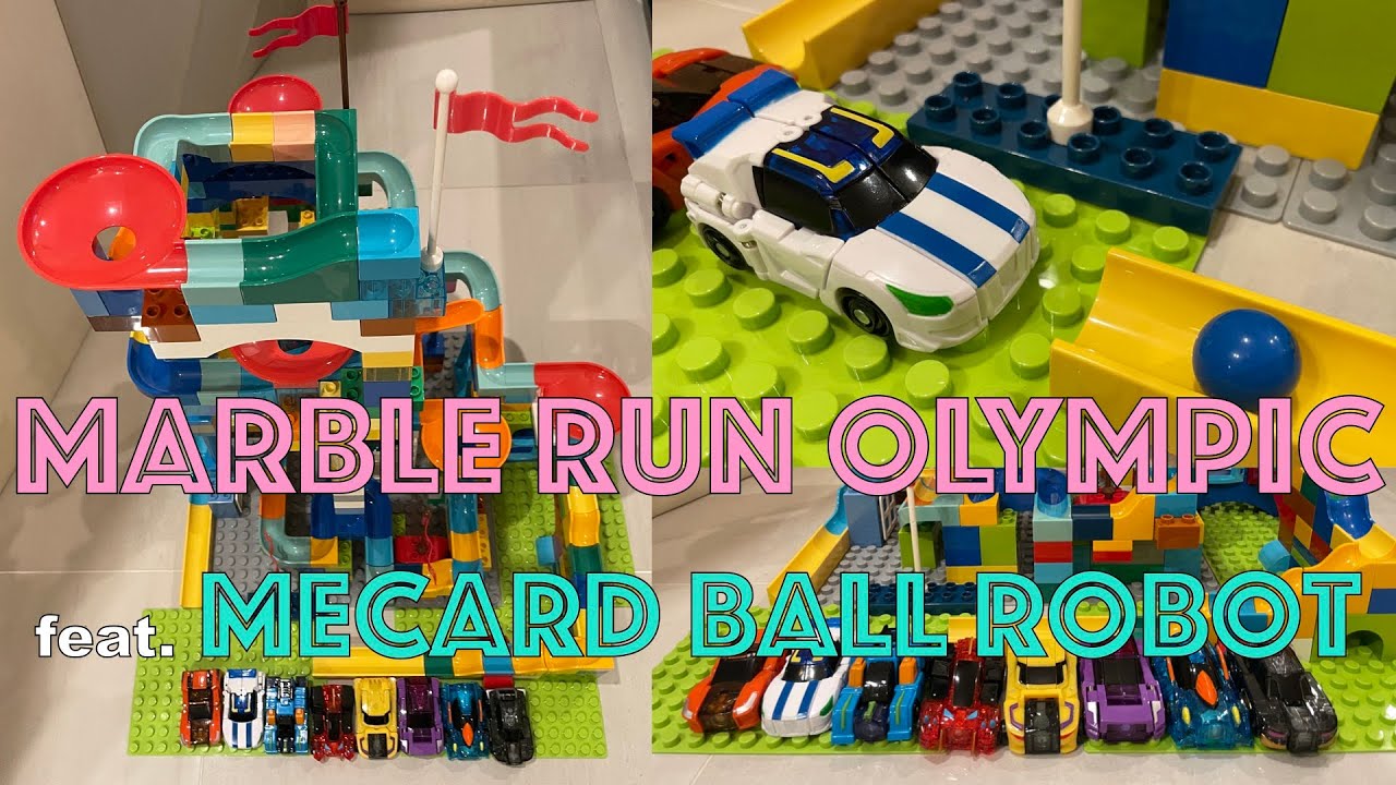 Marble Run + Transformation Robot Olympic : 마블런+메카드볼 올림픽 - YouTube