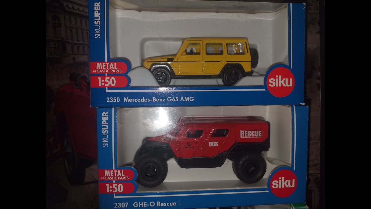 Diecast 1/50 scale Siku - Mercedes G65 AMG & GHE-O - YouTube