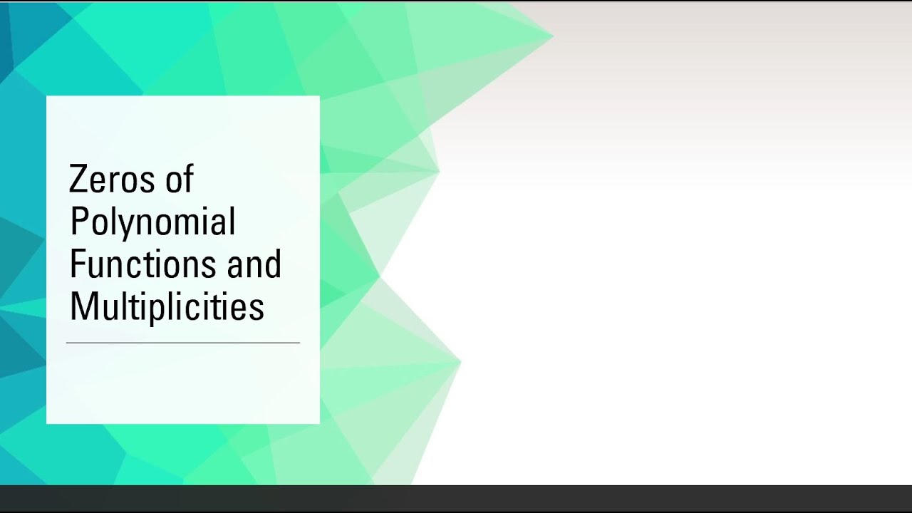 Graphing Polynomials Using Multiplicities and Intercepts - YouTube