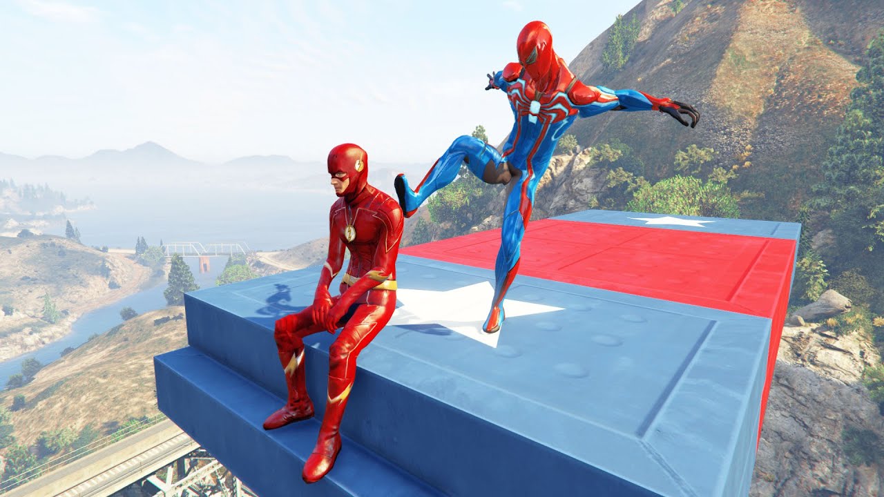 GTA V - Best Extreme Ragdolls And Fails V.46 (Spider-Man VS Flash ...