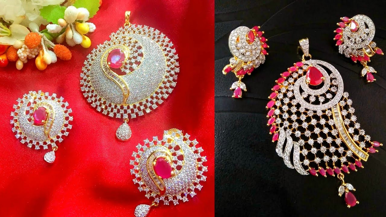 Diamond Pendant Set/Latest American Pendant Set Designs/Simple Bridal ...