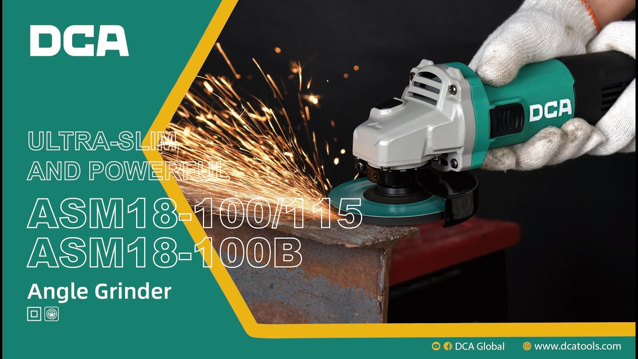DCA Angle Grinder ASM18-100B - YouTube