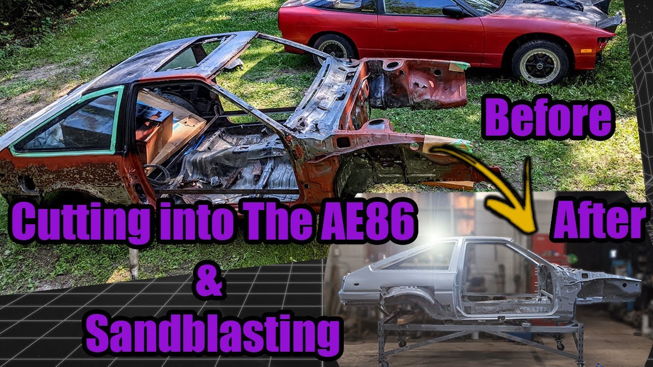 Project AE86 Pt:6 - Sandblasting The AE86 Shell - YouTube