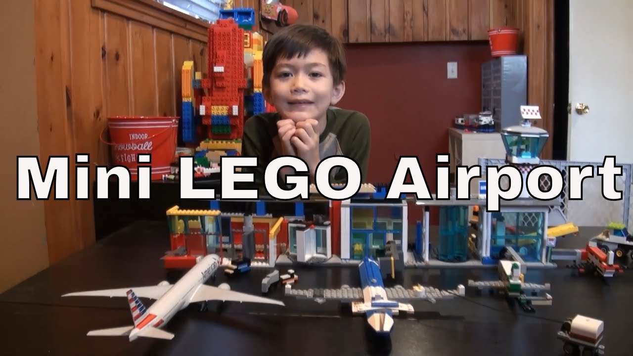 Miniature Mini LEGO Airport with Daron Skymarks SKR715 American 777-300 ...