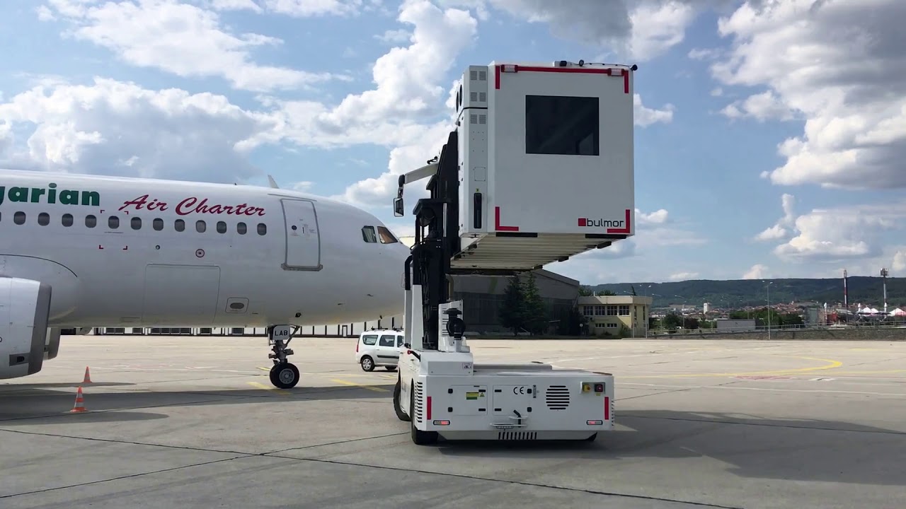 PRM Boarding with SideBull Ambulift at Varna Airport - YouTube