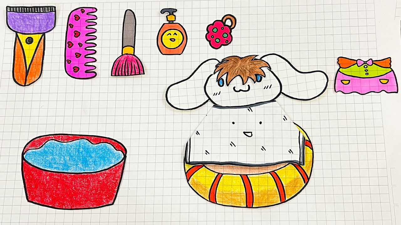 [💸Paper Diy💸] Bath and massage your puppy 💗 How to make a paper puppy ...