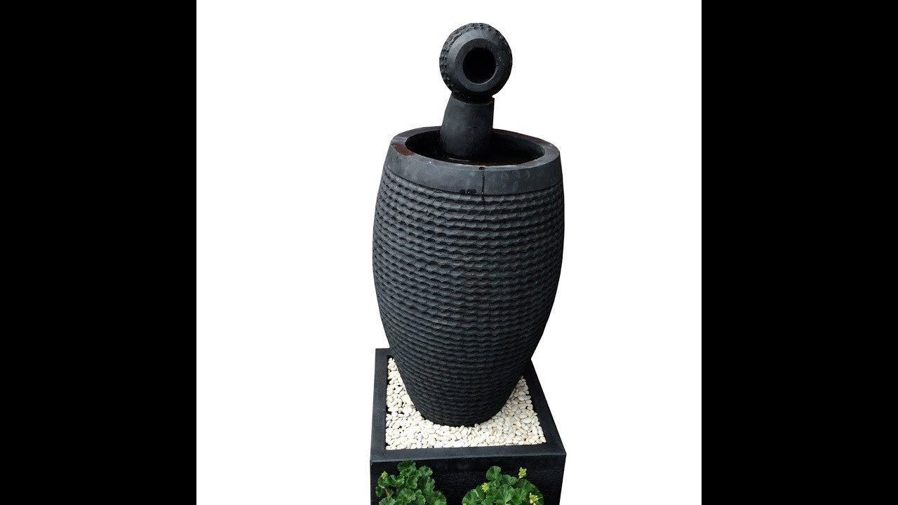 'Pot Tipping Urn' Water Feature (Black) - YouTube