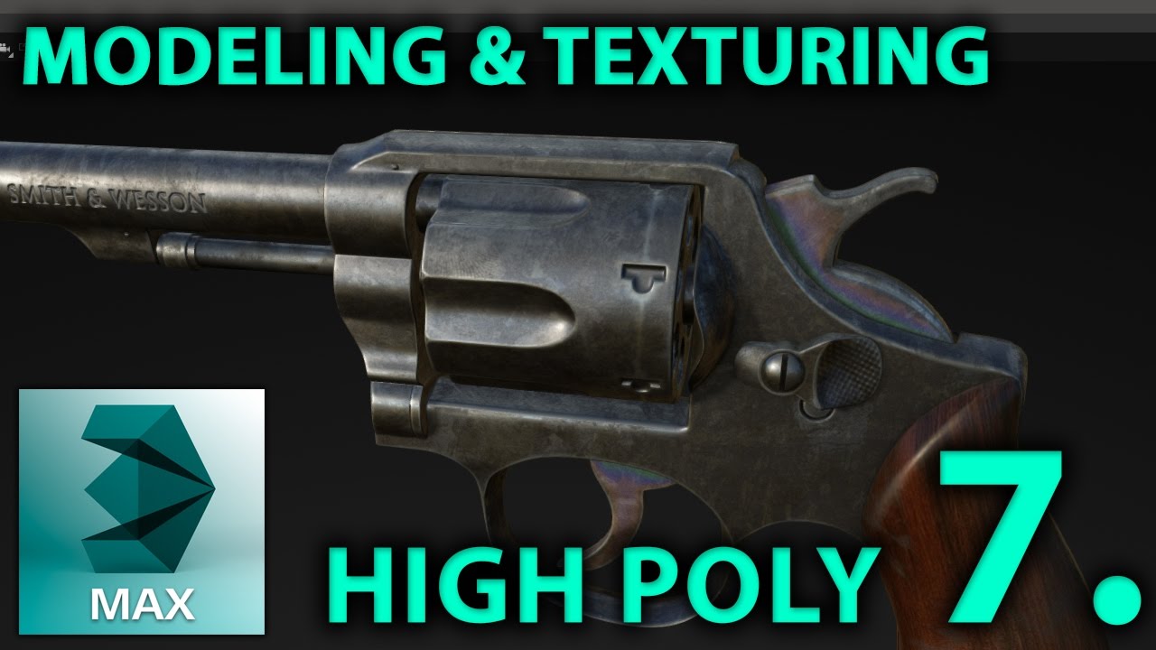 Gun Modeling and Texture (highpoly revolver / pistol) HUN 3DSMax 3D ...
