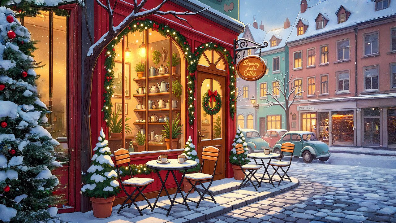 🎄 Cozy Christmas Cafe Morning ️☕Vintage Lofi Music 🎧☕️Lofi playlist for ...