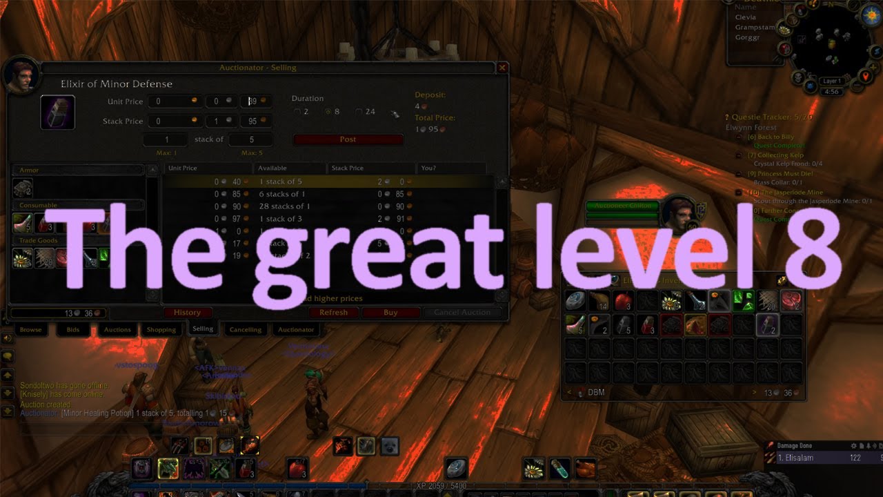 Got to level eight on the warlock, got some bags, bought a wand, and am back in business - YouTube