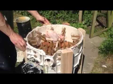 Homemade chicken plucker (washing machine) - YouTube