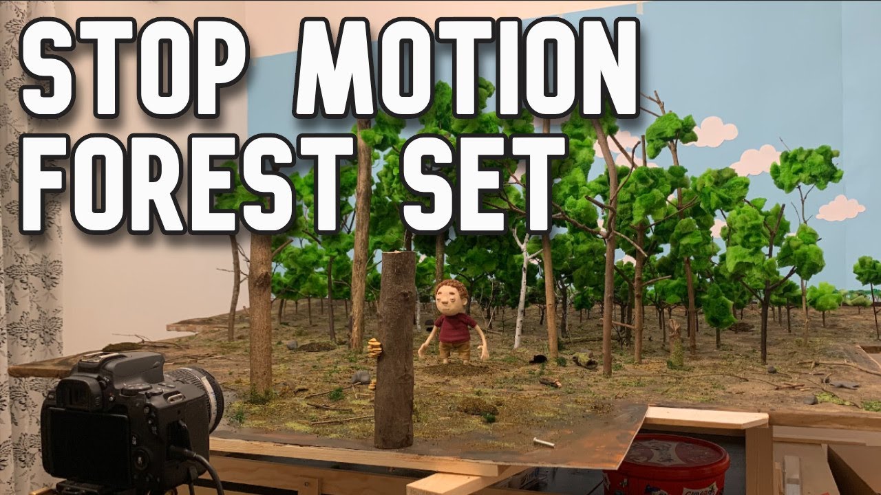Making a forest set for stop motion - YouTube