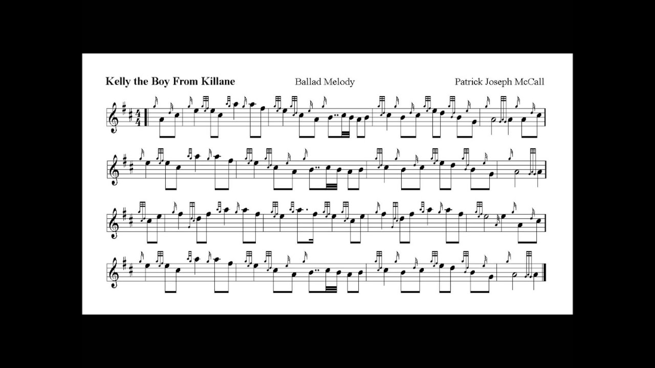 KELLY THE BOY FROM KILLANE by Patrick Joseph McCall bagpipe setting ...