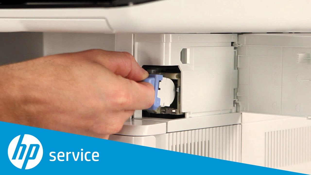 HP Color LaserJet Enterprise MFP M577 - Replace the staple cartridge (f ...